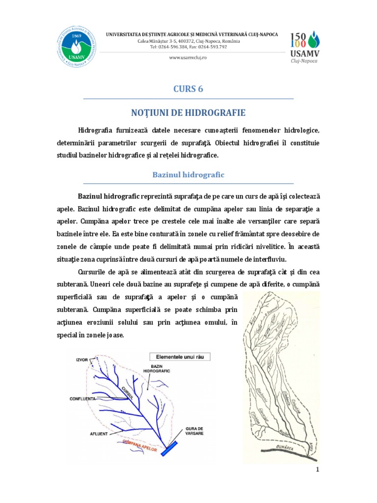 Curs 6 - Notiuni de Hidrografie | PDF