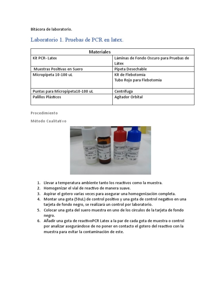 Bitacora de Laboratorio | PDF | Reacción en cadena de la polimerasa | Química