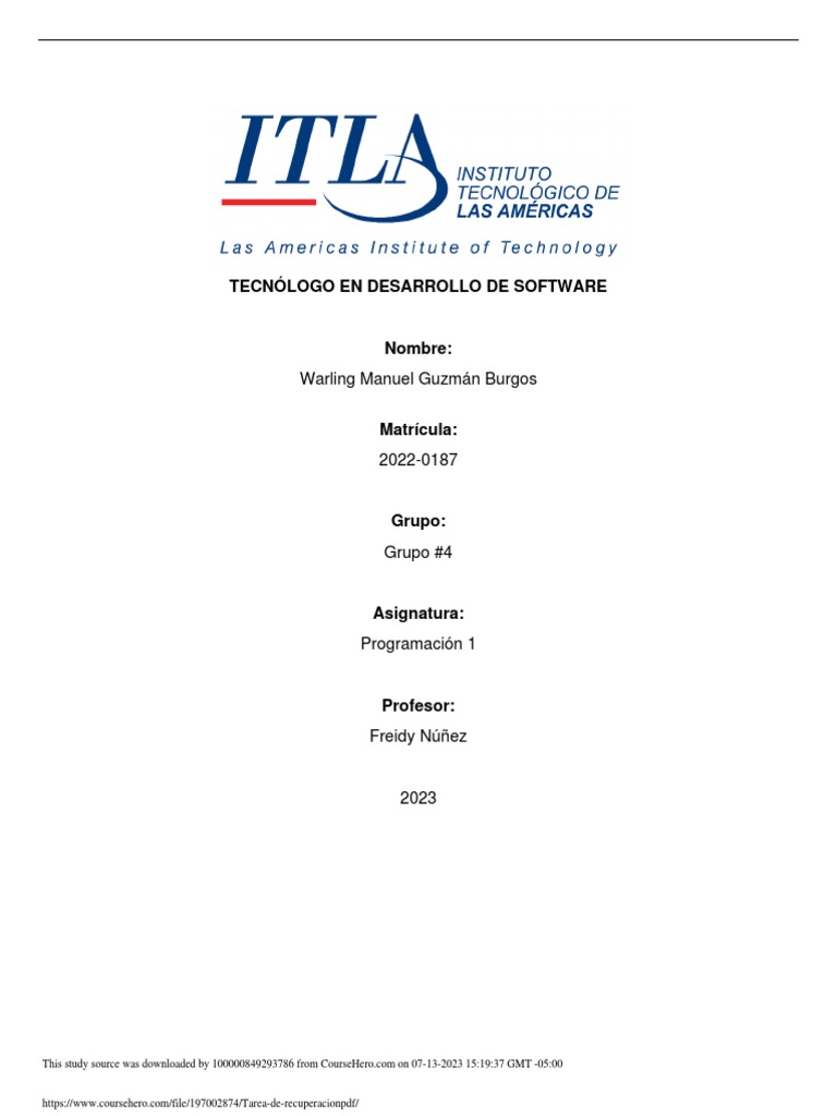 Tarea de Recuperacion PDF | PDF | Java (lenguaje de programación) | Ingeniería Informática