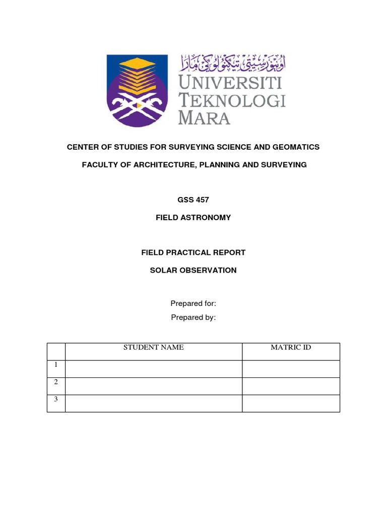 Solar Observation Report - Format | PDF | Science | Astronomy