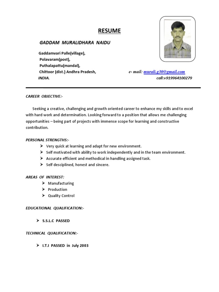 Resume - Murali | PDF | Cognition | Cognitive Science