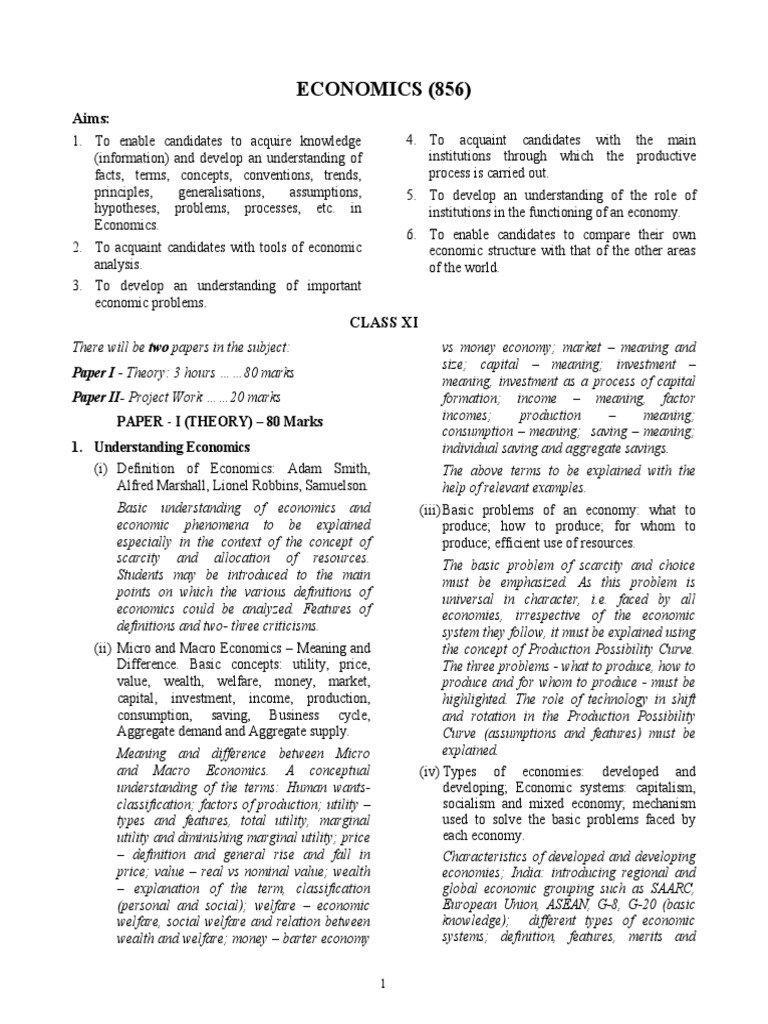 ISC Economics XI XII | PDF | Supply (Economics) | Supply And Demand