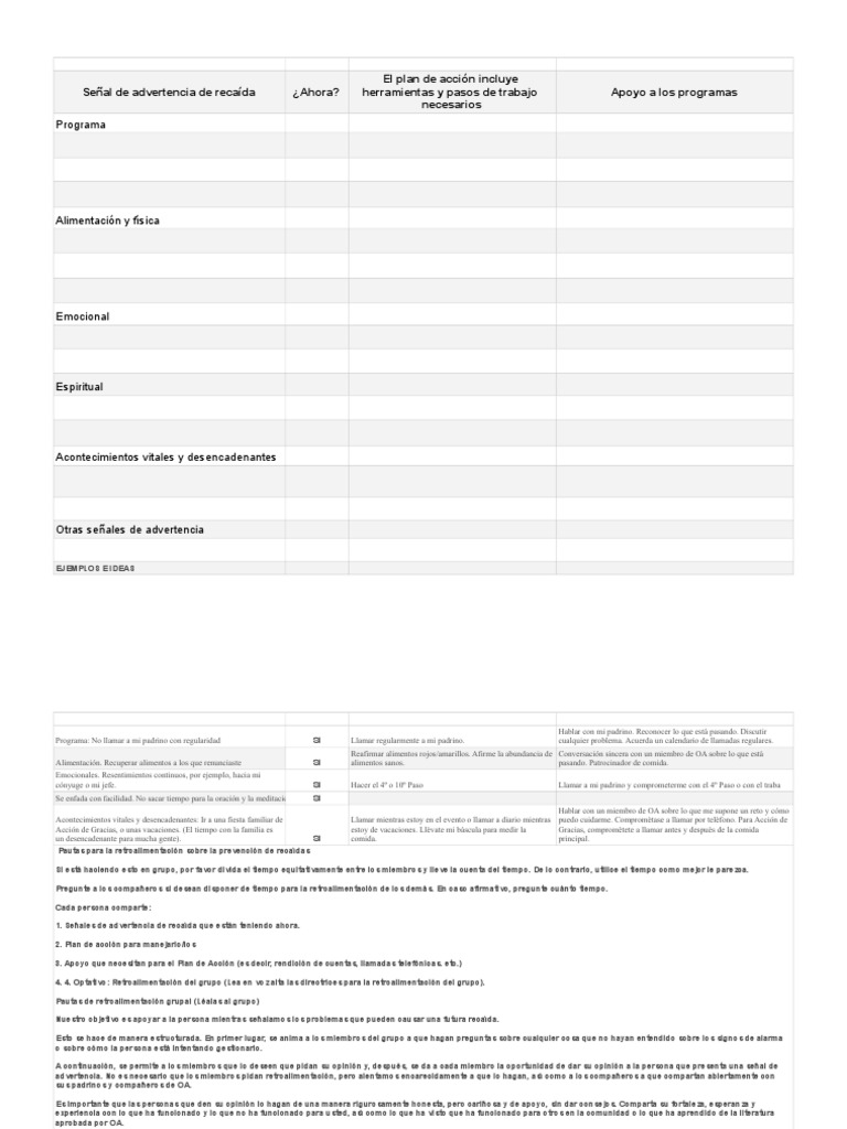 Lapse Prevention Worksheets