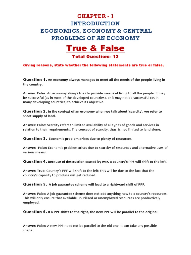 True - False Ok | PDF | Business | Business Economics