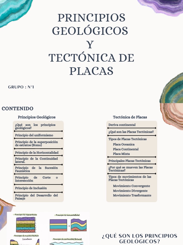 Principios geológicos y Tectónica de placas | PDF | Placas tectónicas | Estrato