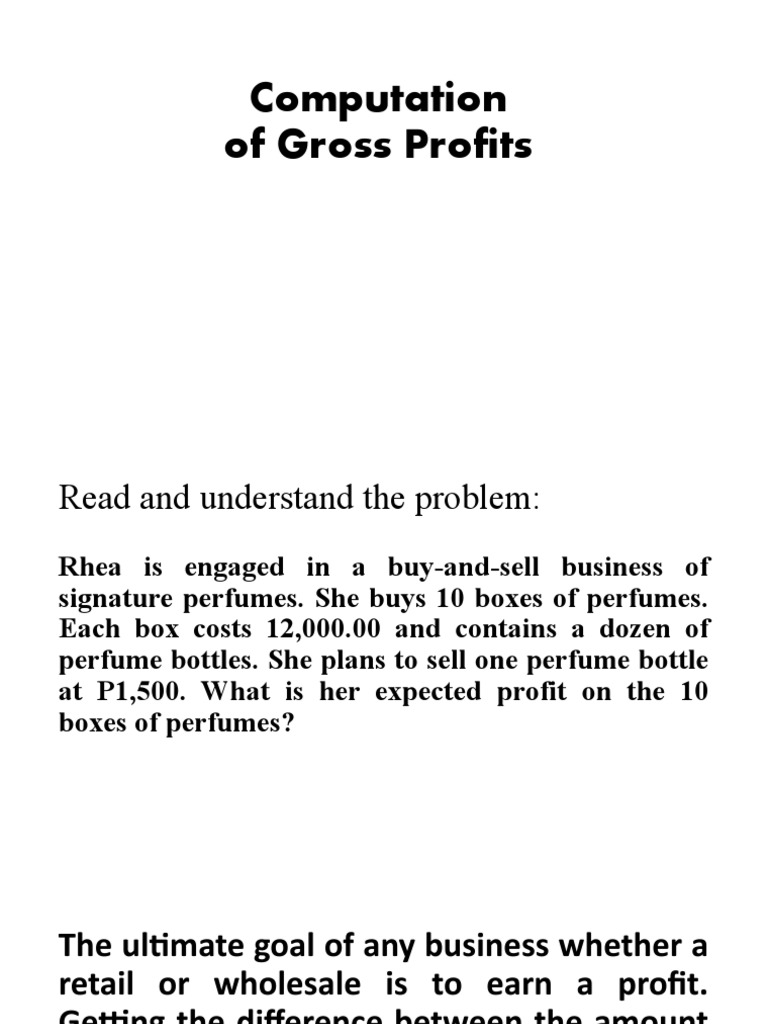Gross Profit Computation Guide | PDF | Expense | Gross Income