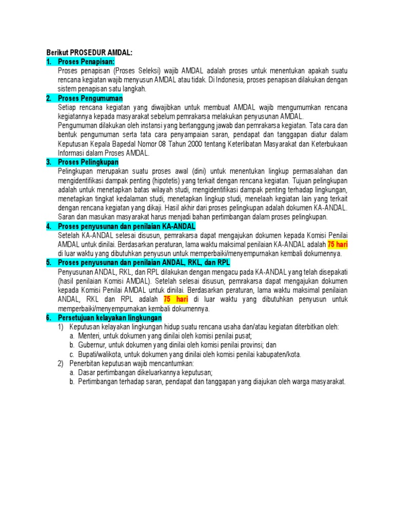 Prosedur Amdal | PDF