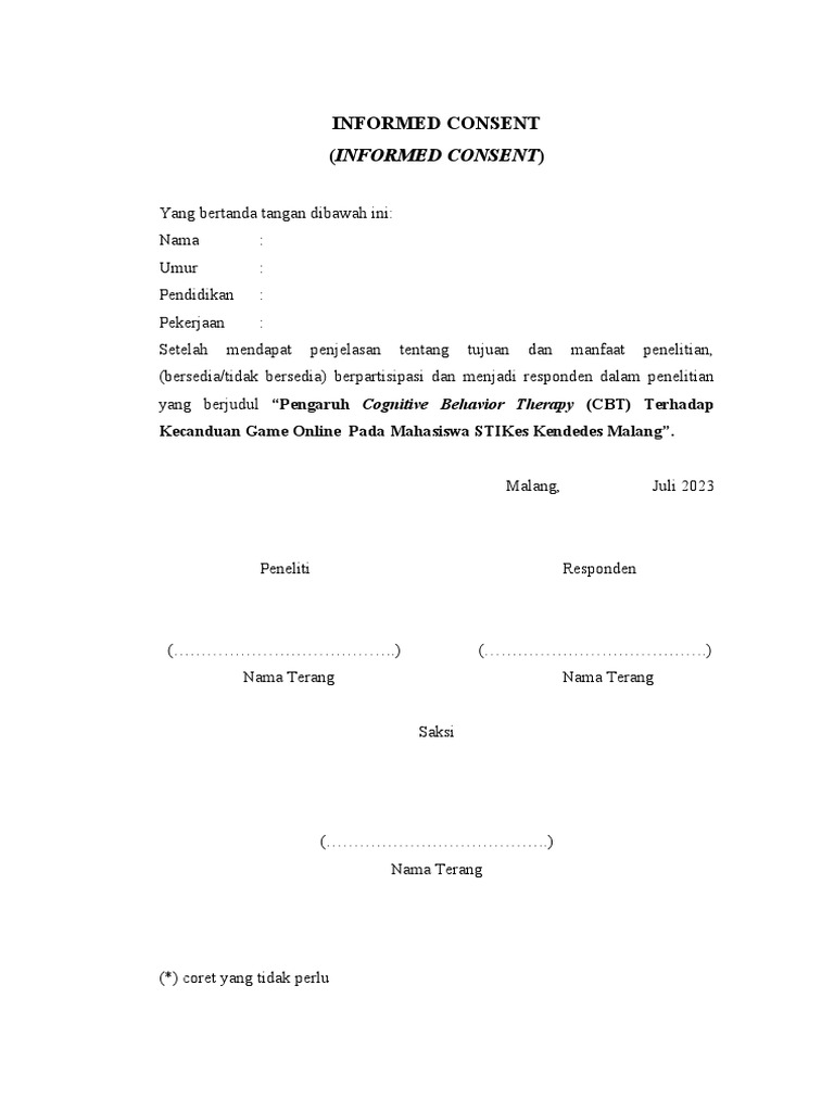 Informed Consent | PDF