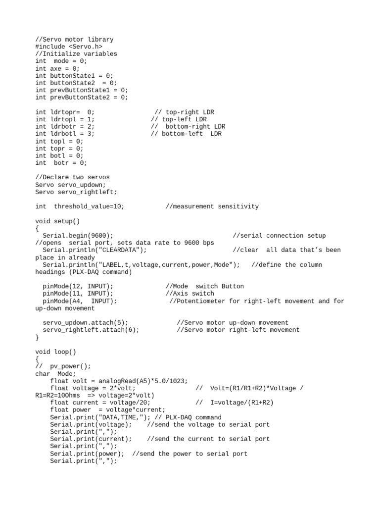 Embedded Software Os Solar Tracker Test Bench Pdf Manufactured