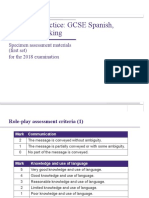 AQA Spanish GCSE Role-play Examples | PDF