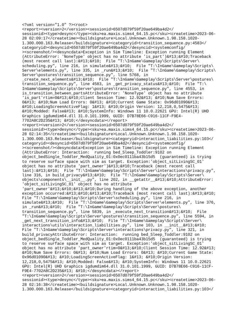 Sims 4 Desync Error Report | PDF | Server (Computing) | Software Engineering