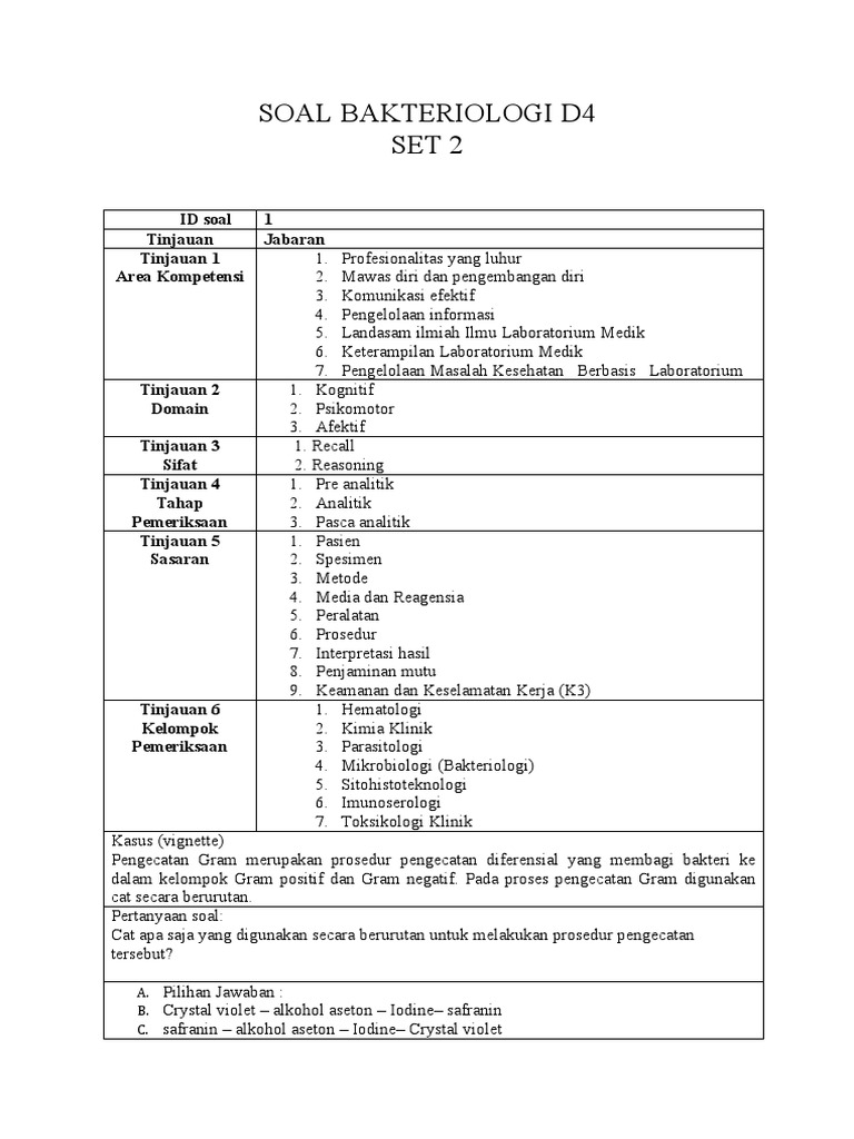 Reg 4 Bakteriologi d4 Paket 2 | PDF | Sains & Matematika