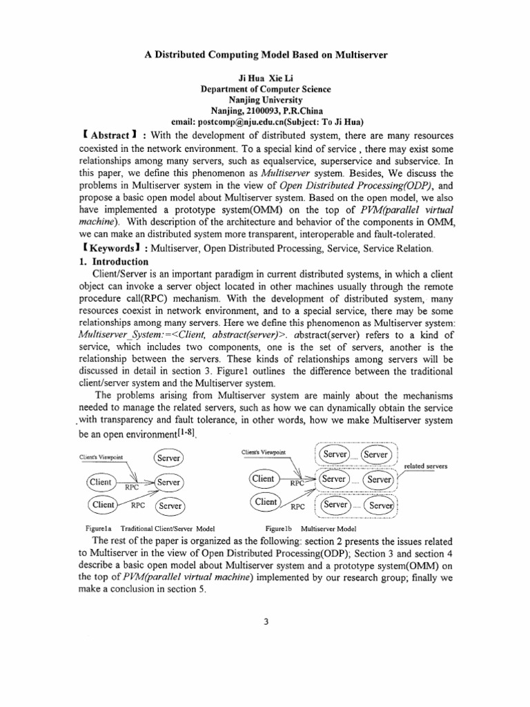 A Distributed Computing Model Based On Multi Server | PDF | Application ...