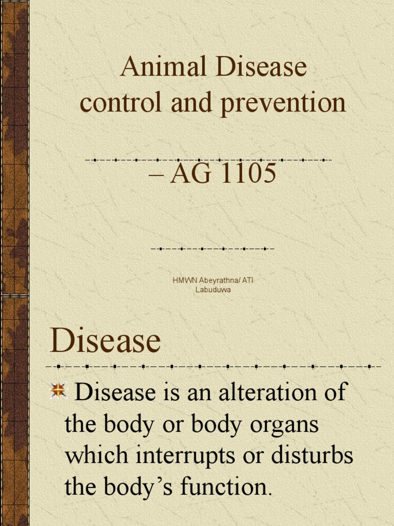 01.classification and Causes of Animal Diseases | PDF | Parasitism ...