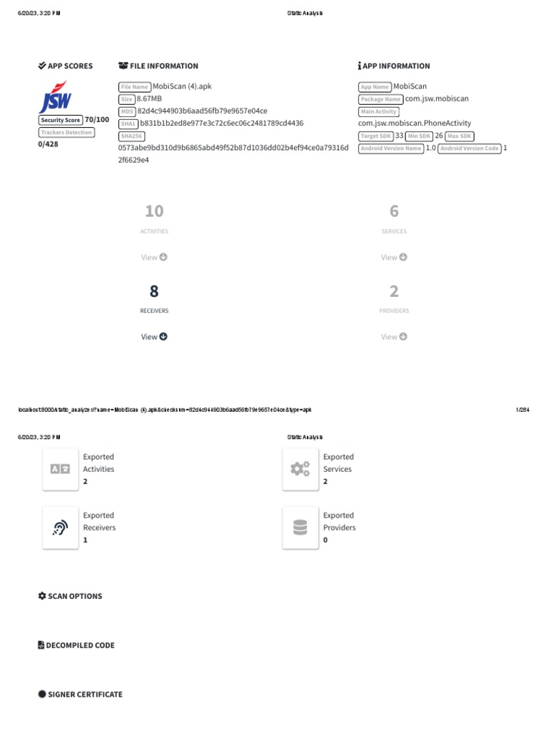 Final Mobsf | Download Free PDF | Encryption | Computer Network