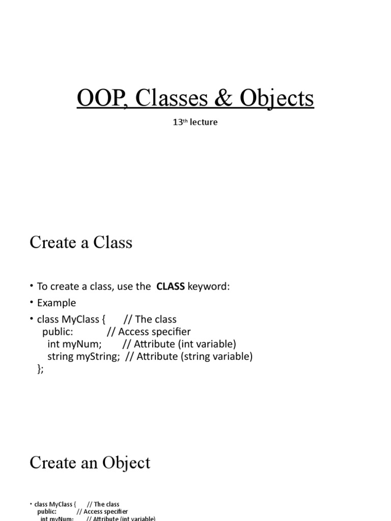 Bushramemon 2071 4242 1 Oop Classes And Objects Pdf Class Computer Programming