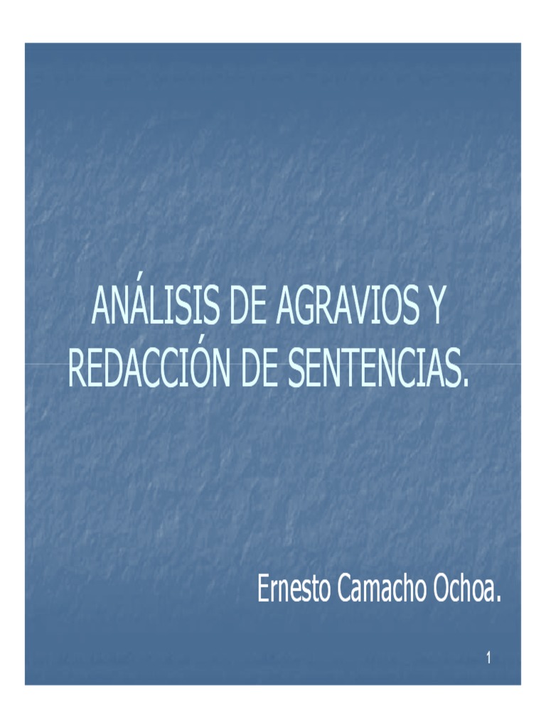 Analisis de Agravios y Redaccion de Sentencias | PDF | Sentencia (ley ...
