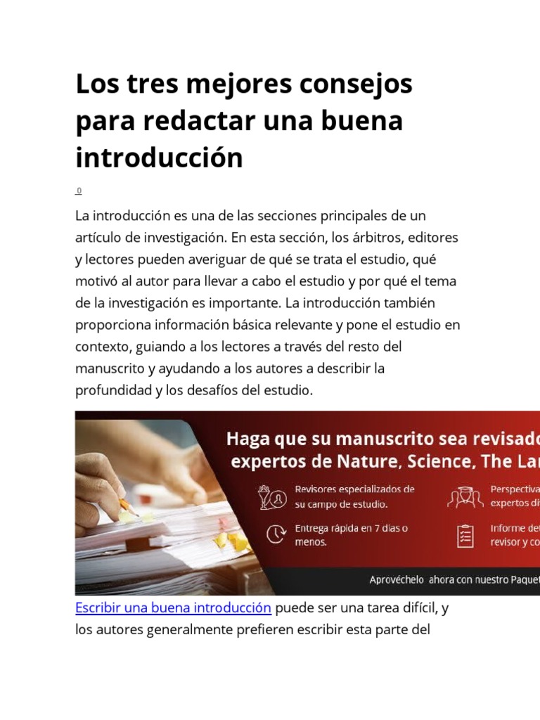 Consejos para una buena introducción | PDF | Ciencia y matemáticas