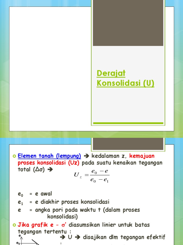 Rumus Derajat Penurunan Konsolidasi | PDF