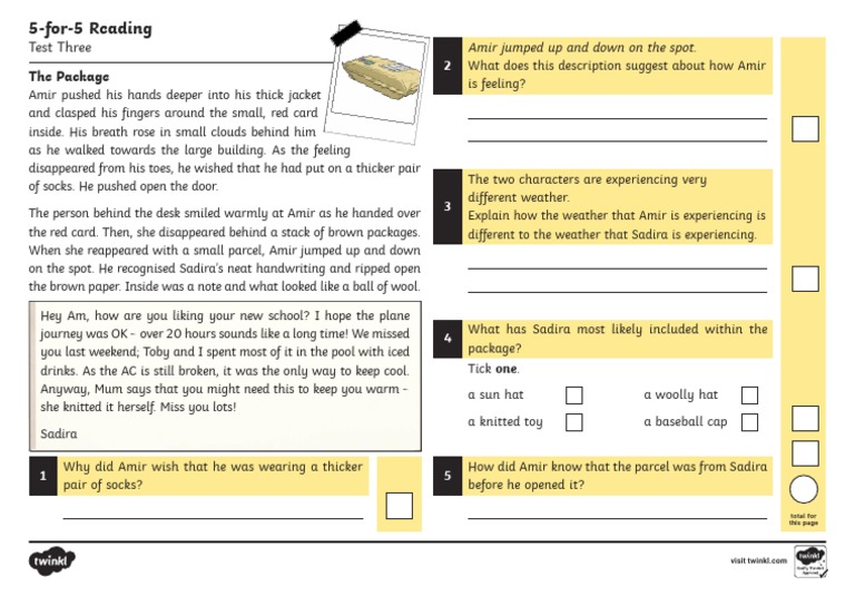5-For-5 Reading Test 3 Questions | PDF