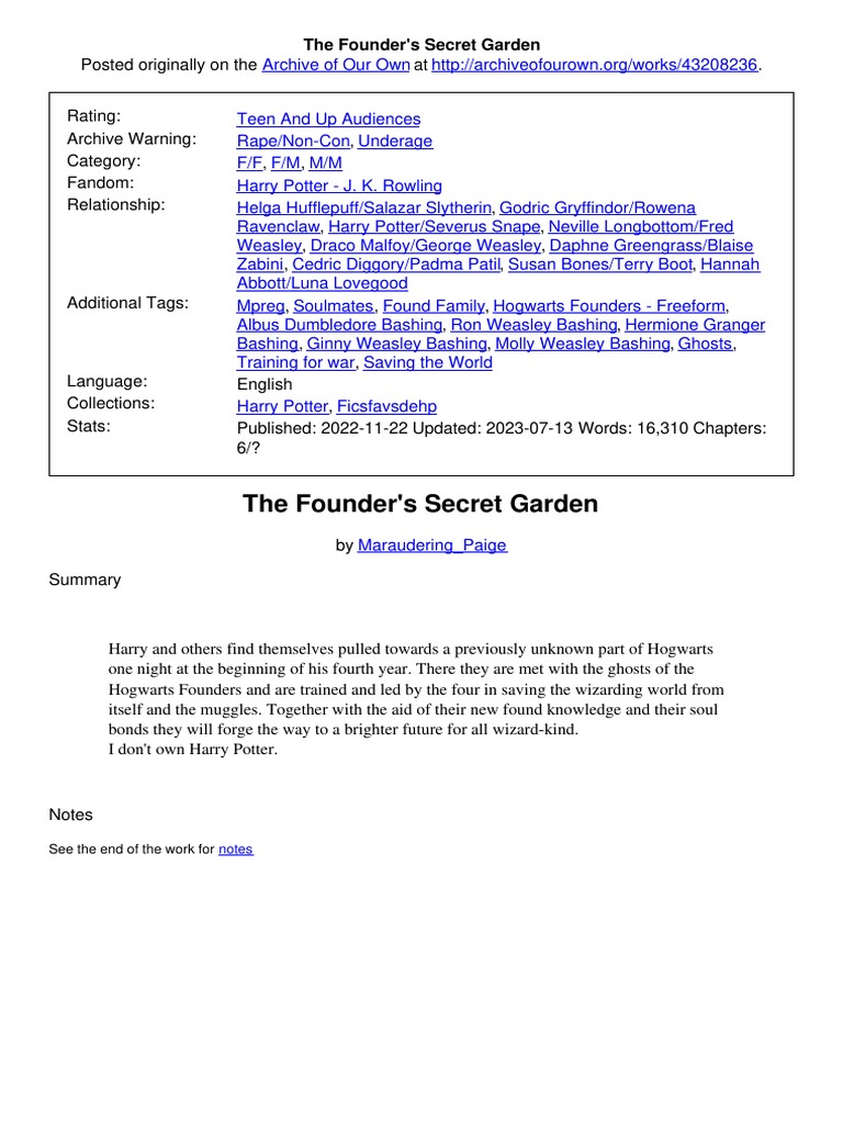 The Founders Secret | PDF | Harry Potter | Fictional Universes