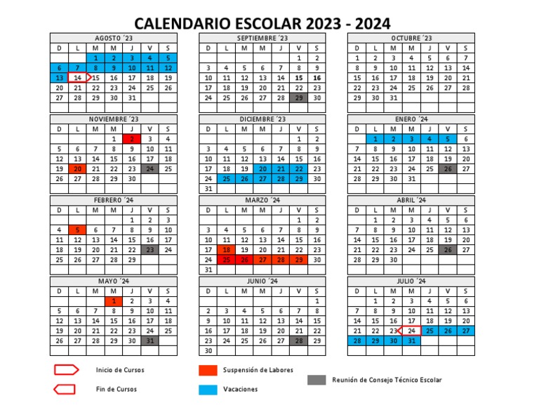 Calendario Escolar 2023-2024 | PDF