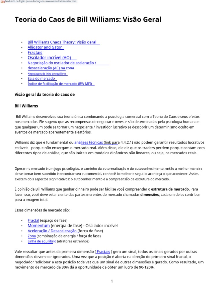 Bill Williams Chaos Theory - En.pt | PDF | Fractal | Equilíbrio econômico