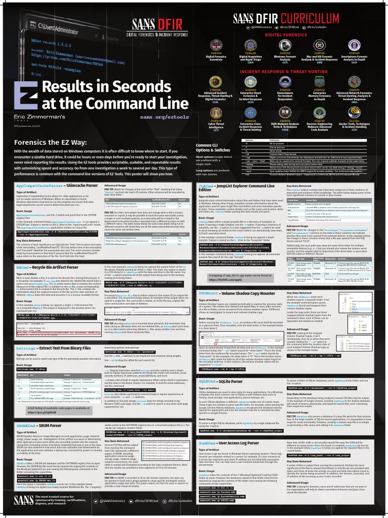 SANS DFPS Command-Line v1.6 02-23 | PDF | Computer File | Databases