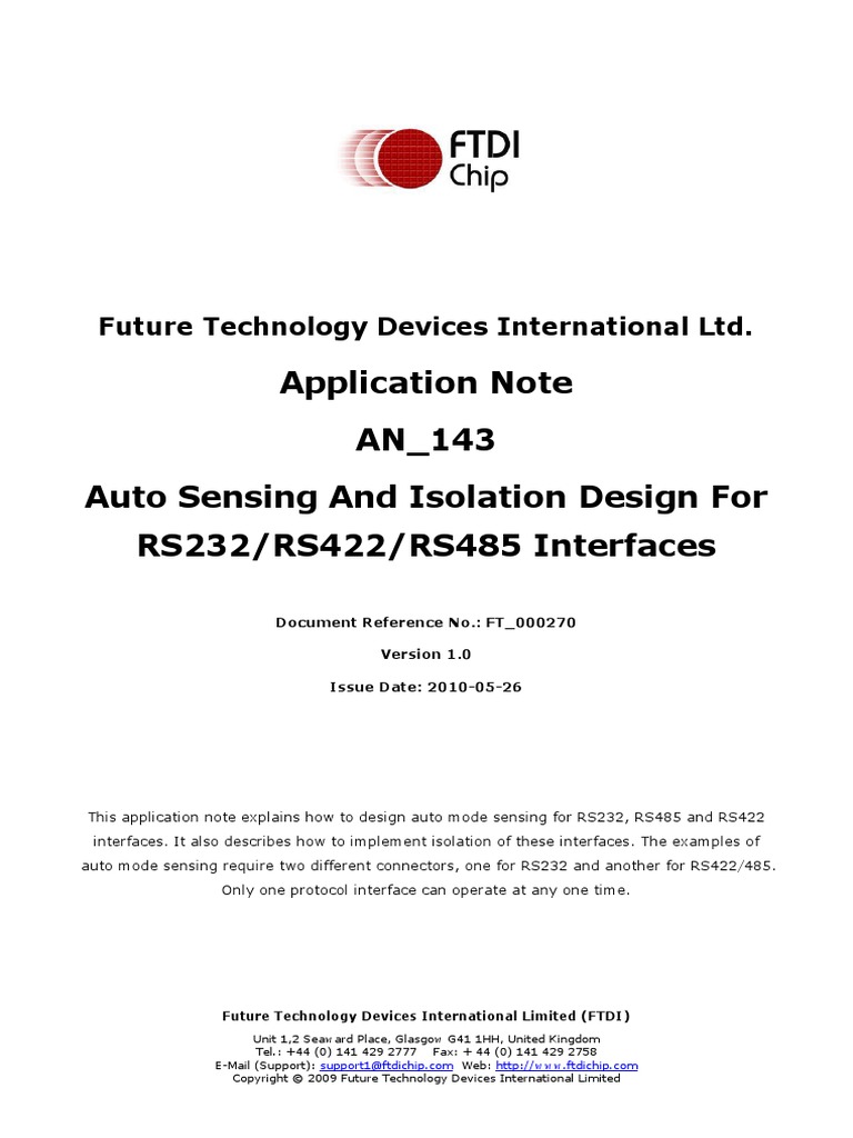 AN - 143 - RS232 - RS422 - RS485 - Auto - Sensing - and - Isolation ... AN - 143 - RS232 - RS422 - RS485 - Auto - Sensing - and - Isolation ...