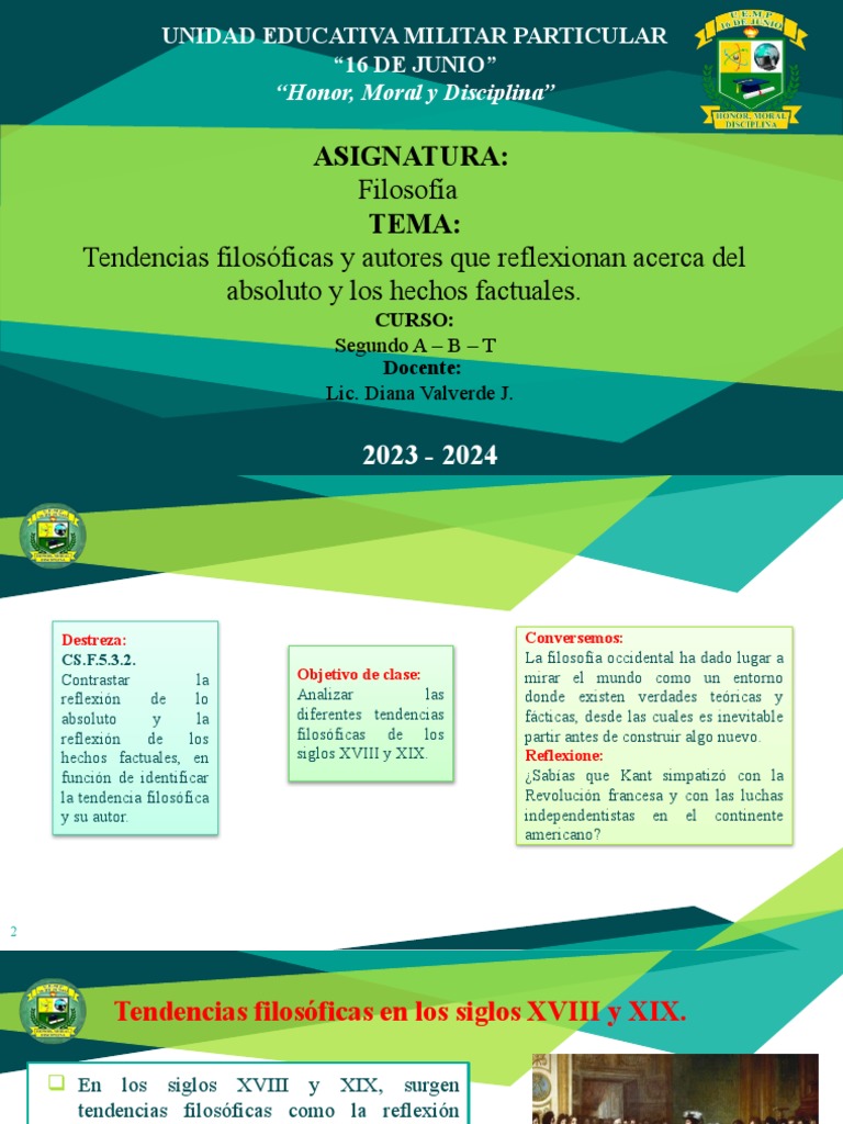 Tendencias Filosóficas y Autores Que Reflexionan Acerca Del Absoluto y ...