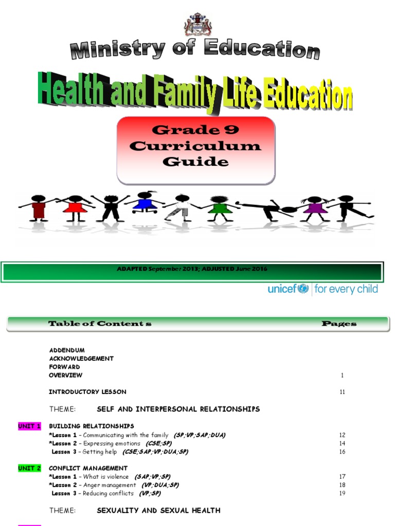 Health and Family Life Education - HFLE - Grade 9 Curriculum Guide ...