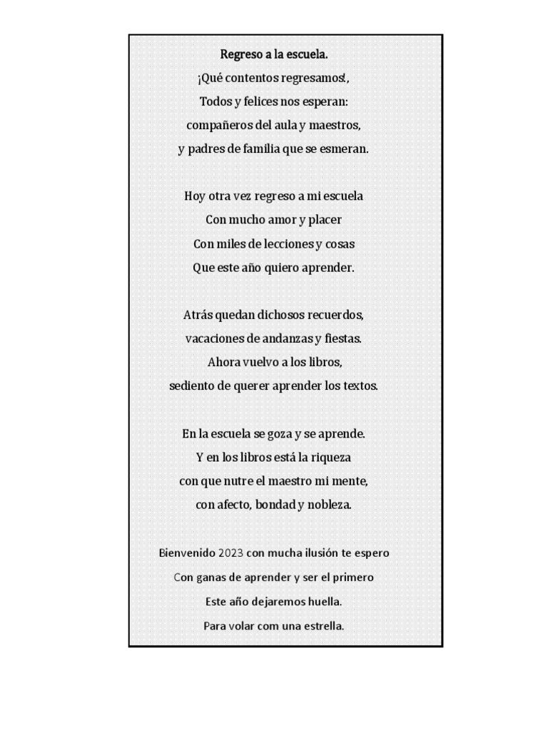 Regreso A La Escuela | PDF