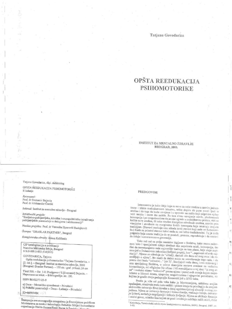 Opsta reedukacija psihomotorikepdf · верзи - 230715 - 170922 | PDF