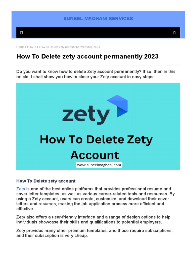 Delete Your Zety Account Easily | PDF | Linked In | Résumé