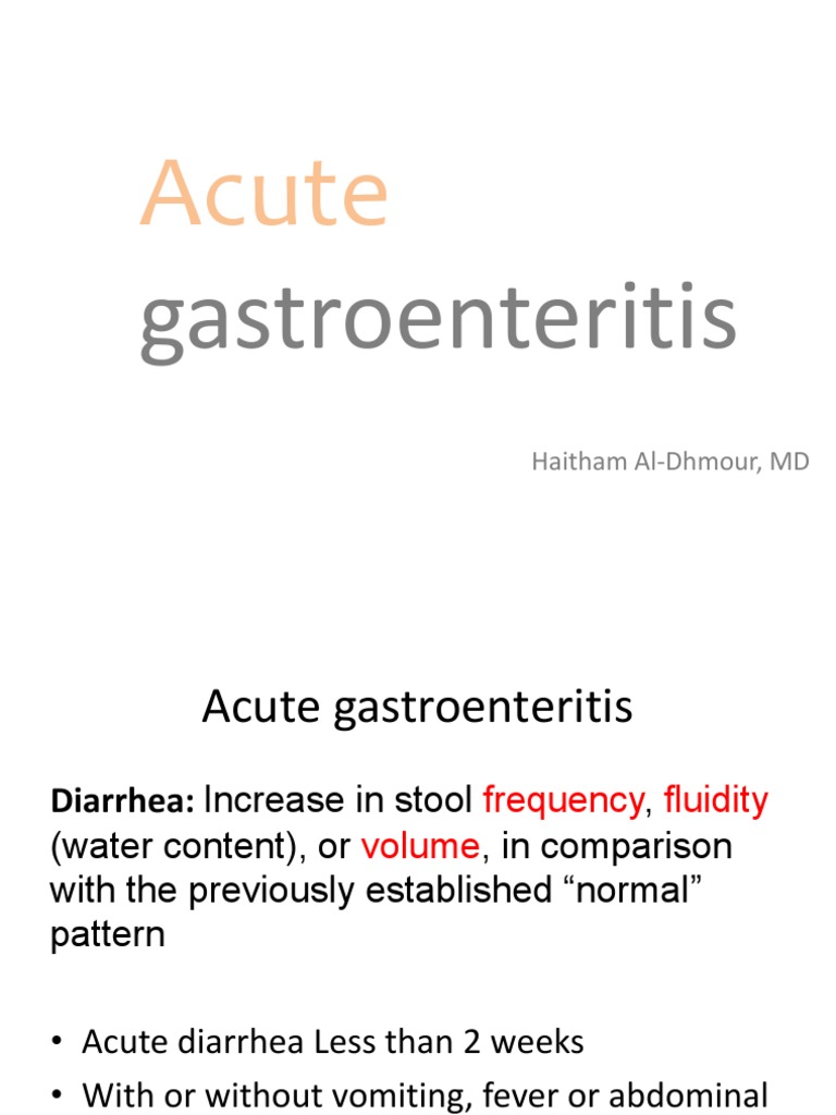 Acute Gastroenteritis | PDF | Diarrhea | Medicine