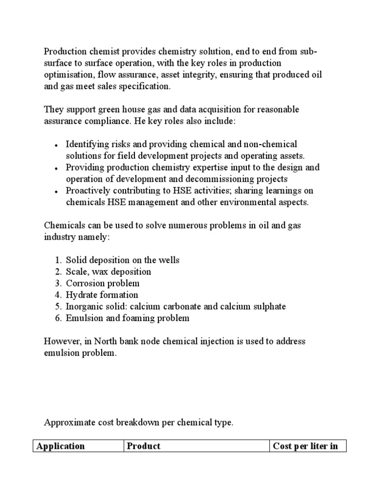 Production Chemistry Solutions Guide | PDF | Corrosion | Chemical ...