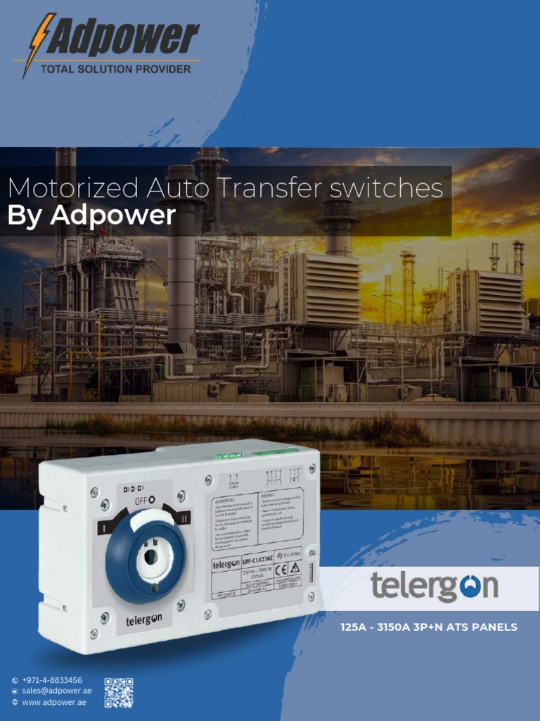 Telergon Motorized Changeover Switches | PDF | Switch | Electrical Engineering