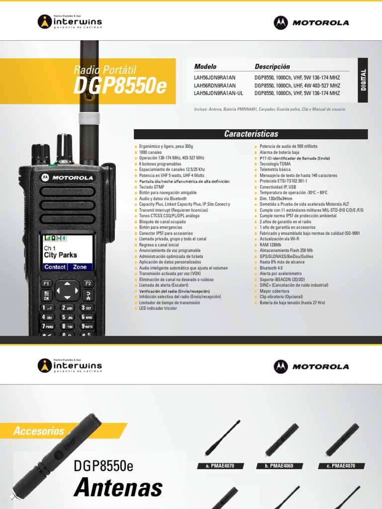 Características del Radio DGP8550E | PDF | Bluetooth | Sistema de ...