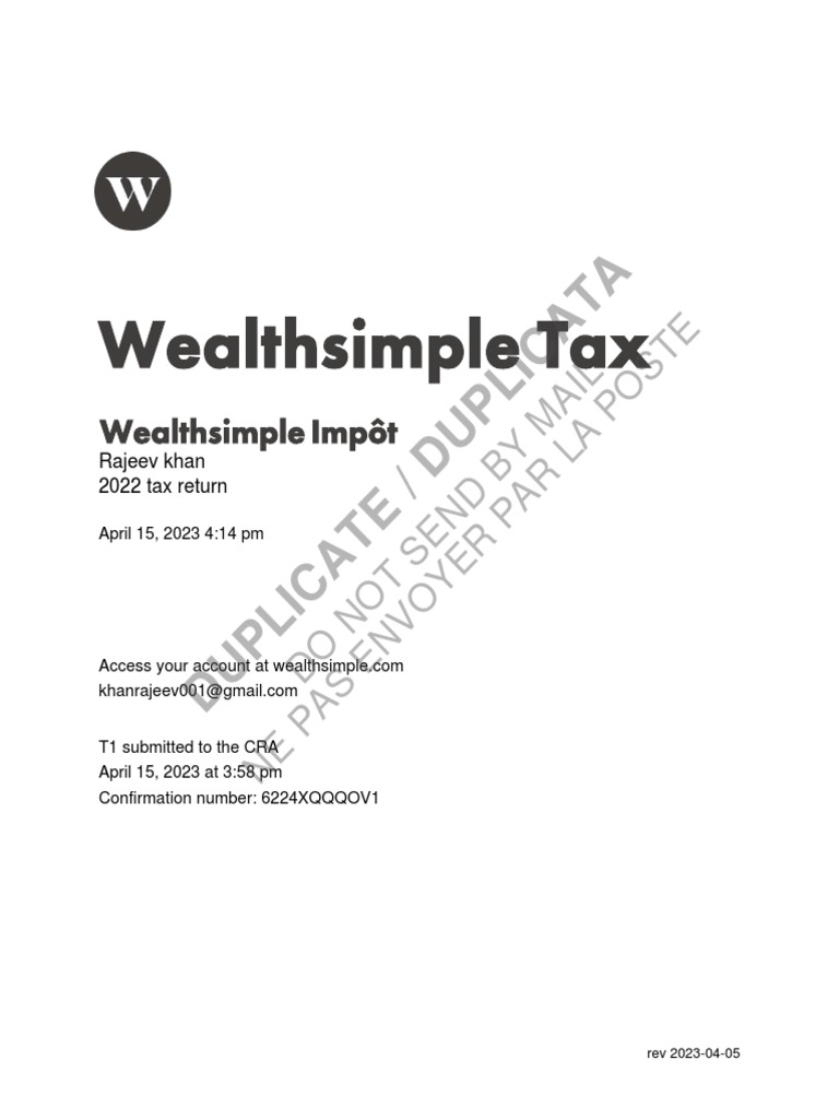 Wealthsimple 2022 Tax Return Guide | PDF | Tax Deduction | Government