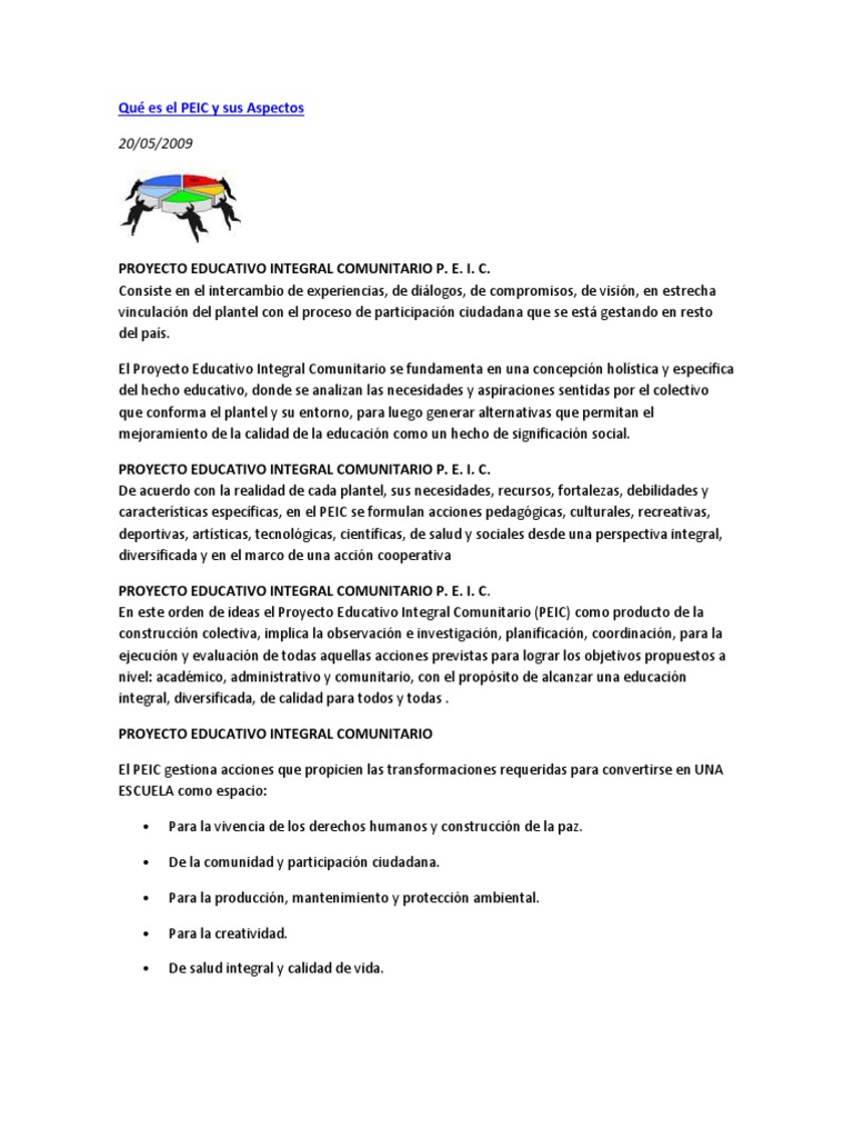 Qué Es El PEIC y Sus | PDF | Planificación | Calidad (comercial)
