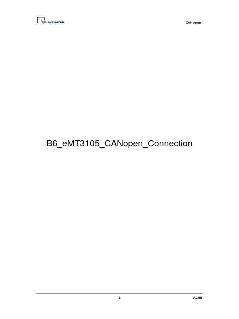 SPS B6 eMT3105 Canopen Connection | PDF