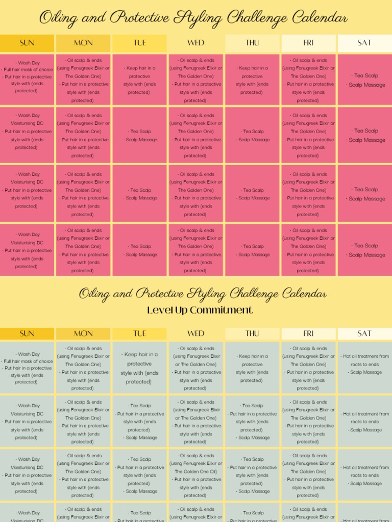 2023 TAILBONE LENGTH HAIR Growth Challenge Calendar | PDF | Human Hair ...