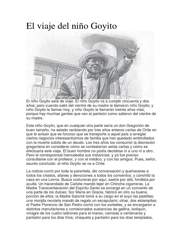 El Viaje Del Niño Goyito - Cuento | PDF