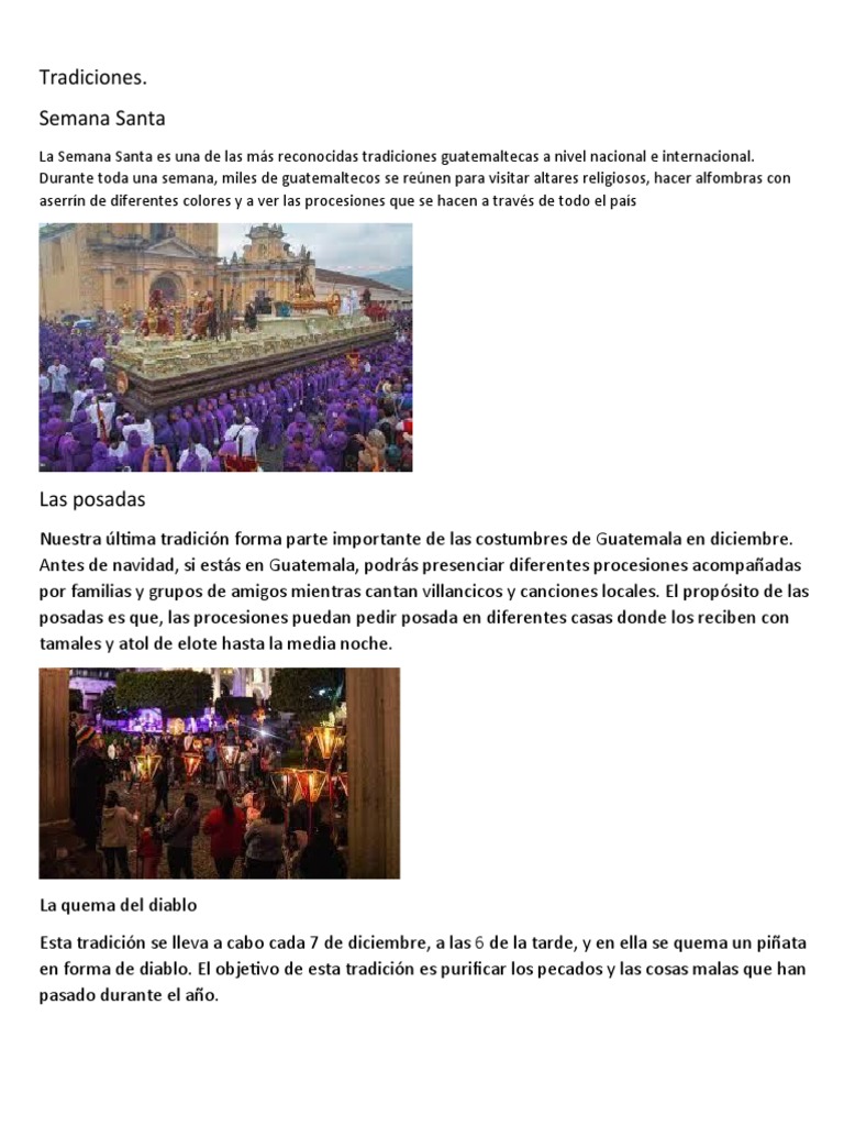 5 Costumbres y 5 Tradiciones de Guatemala | PDF | Guatemala | Tradiciones