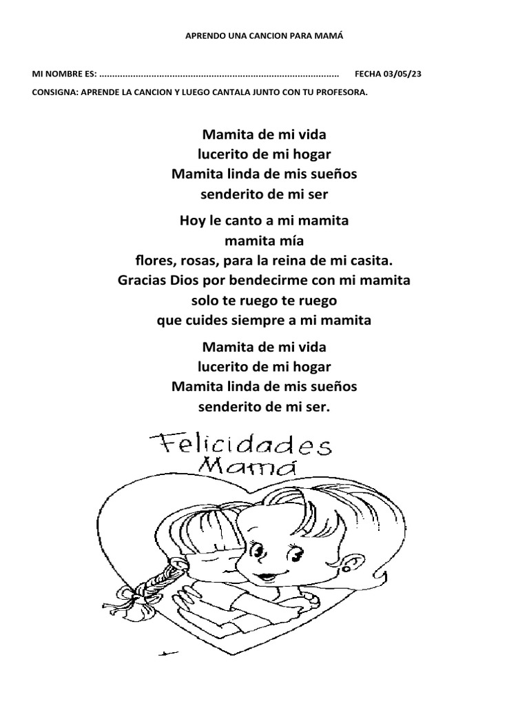 Aprendo Una Cancion para Mamá | PDF