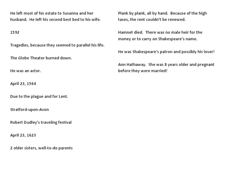 Macbeth Intro Shakespeare Facts | PDF