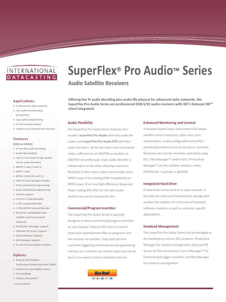 IDC Superflex Pro Audio Series Receivers | PDF | Physical Layer Protocols | Radio Technology