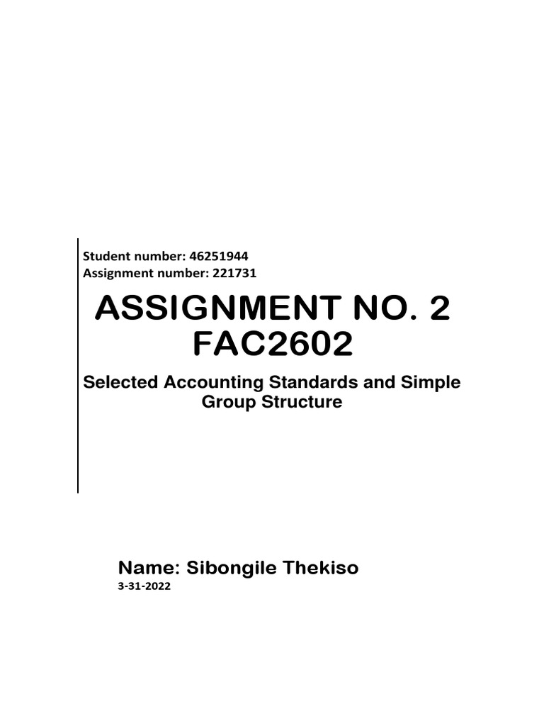 FAC2602 Assignment 2 | PDF | Equity (Finance) | Income FAC2602 Assignment 2 | PDF | Equity (Finance) | Income