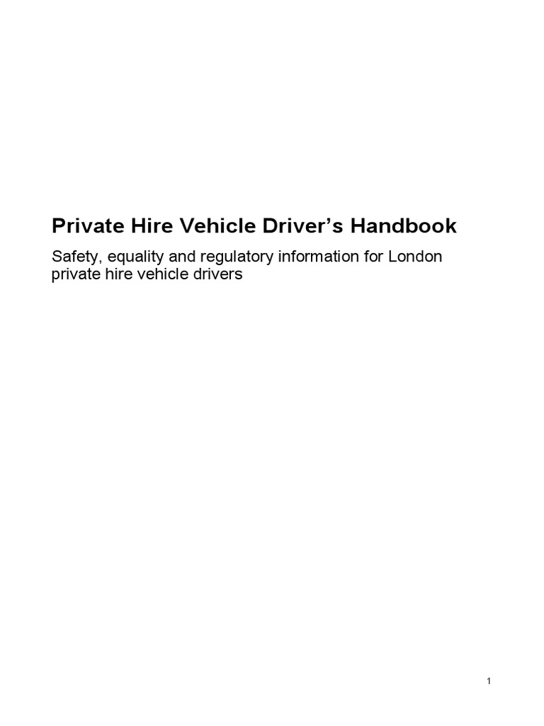 London PHV Driver Handbook Overview | PDF | Closed Circuit Television ...