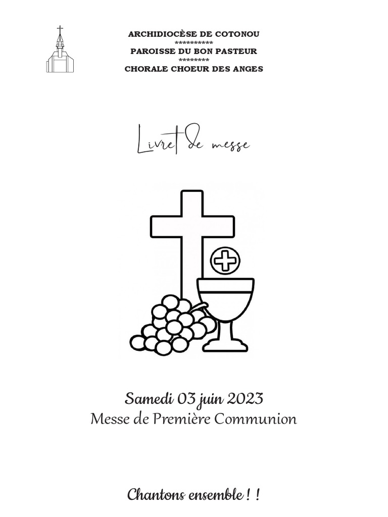 Messe de Premiere Communion | PDF | Prière chrétienne | Liturgie et ...